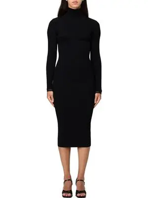 Elisabetta Franchi Sheath Midi Dress - Black