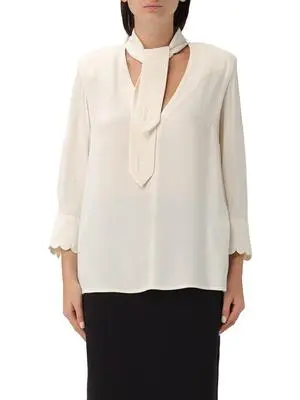 Elisabetta Franchi Elisabetta Franchi Tie Neck Top Milk