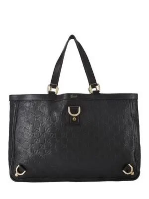 Gucci Guccissima Leather D-ring Abbey Tote - Black