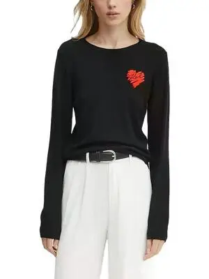 Karl Lagerfeld Heart-embroidered Sweater - Black