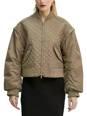 STAND STUDIO Quilted Bomber Jacket - Brown