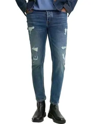 Hugo Distressed Tapered Jeans - Blue