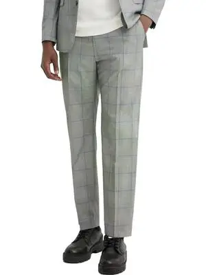 Hugo Checked Tailored Trousers - Grey