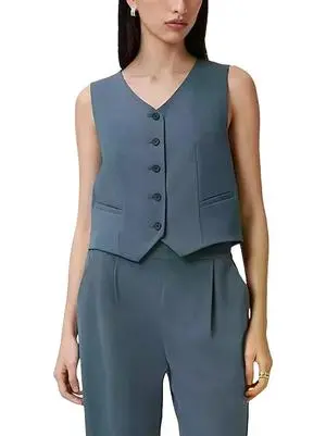 ALLSAINTS Button-fastening Sleeveless Vest - Blue