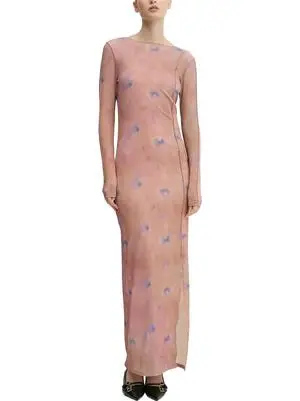 Hugo Abstract-print Maxi Dress - Pink