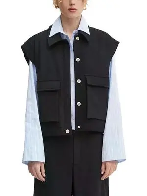 WON HUNDRED Button-up Vest - Black