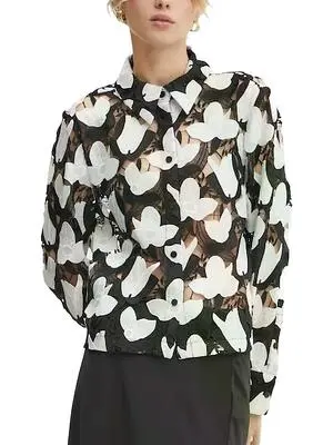 BRUUNS BAZAAR Floral Lace Shirt - Black