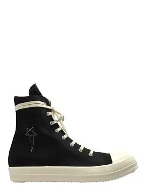 Rick Owens Overdyed Denim High-top Sneakers - Black