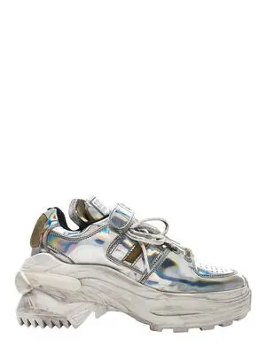 MAISON MARGIELA Holographic Low Top Trainer - Silver