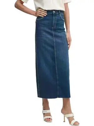 Liu Jo Stud-embellished Denim Skirt - Blue