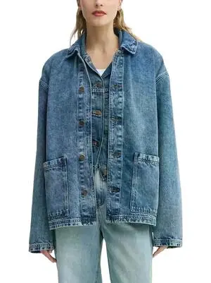 American Vintage Patch-pocket Denim Jacket - Blue