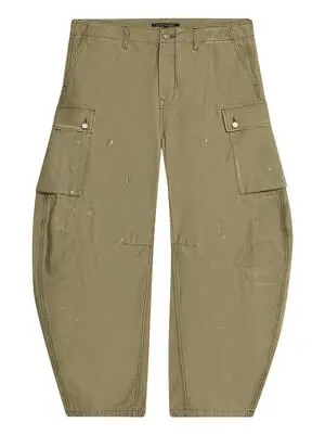 Cout De La Liberte Twill Barrel Leg Cargo Pants - Green