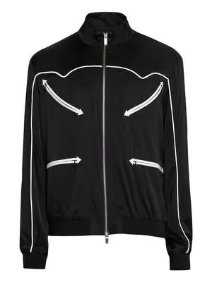 Monfrère Walker Noir Zip-pocket Bomber Jacket - Black