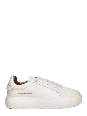 ALEXANDER SMITH Leather Platform Sneakers - White