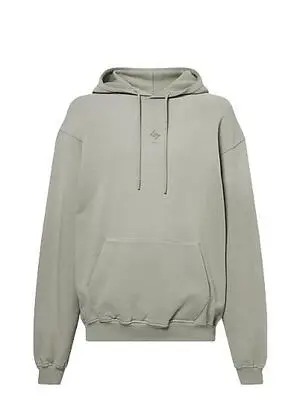 REPRESENT Logo-print Oversized Cotton-jersey Hoody - Sage