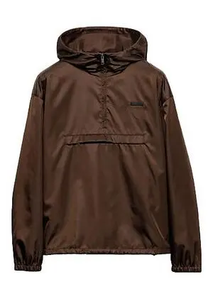 Prada Re Nylon Hooded Anorak - Brown