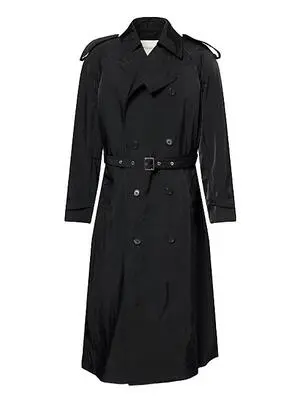 JW Anderson Double-breasted Belted Woven Trench Coat - Black