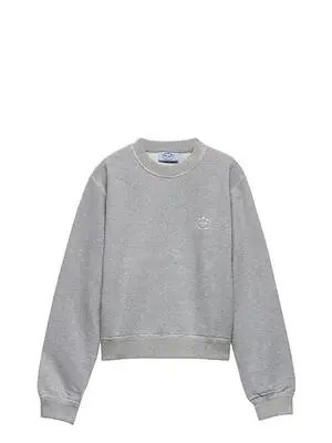 Prada Logo-print Cotton Sweatshirt - Grey