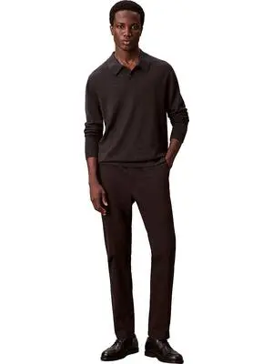 Calvin Klein Cotton Sateen Slim Tapered Chino Pants - Black