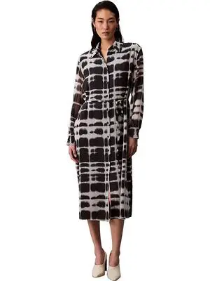 Calvin Klein Printed Midi Shirt Dress - Tofu