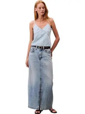 Calvin Klein Denim Maxi Skirt - Shoreline