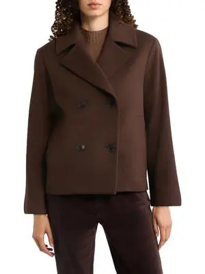 Fleurette Jane Wool Pea Coat - Espresso