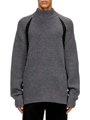 DIESEL® K-lollo Mixed Media Sweater - Gravel Grey