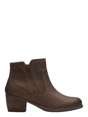 Clarks Neva Zip Waterproof Leather Boots - Taupe