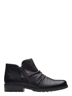 Clarks Clarkwell Zip Leather Boot - Black