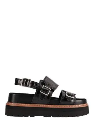Clarks Orianna Glide Interest Leather Sandals - Black