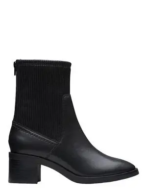 Clarks Lileigh Holly Leather Boots - Black