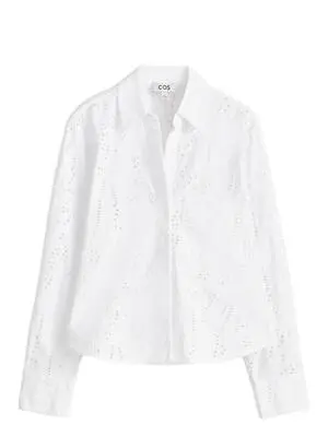 COS Cropped Broderie Anglaise Shirt