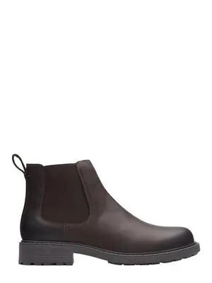 Clarks Orinoco 2 Lane Oily Leather Chelsea Boot - Dark Brown