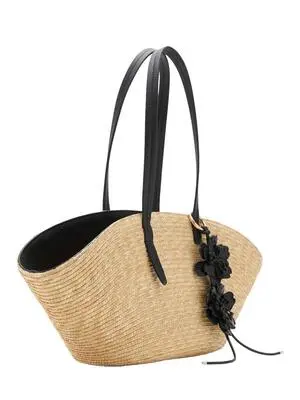 Mango Natural Fiber Tote Bag Beige