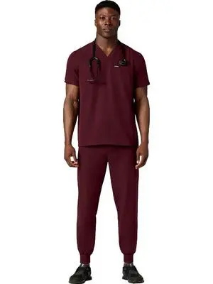 JAANUU Osmo 8-pocket Classic Scrub Jogger - Burgundy