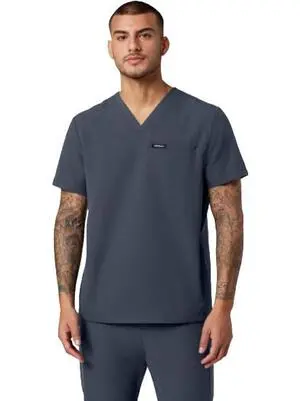 JAANUU Platt 3-pocket Classic V-neck Scrub Top - Carbon Gray