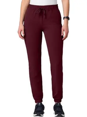 JAANUU Jace 7-pocket Skinny Scrub Jogger - Burgundy