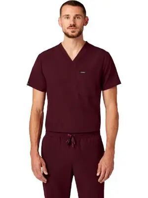 JAANUU Holmes Classic V-neck Scrub Top - Burgundy