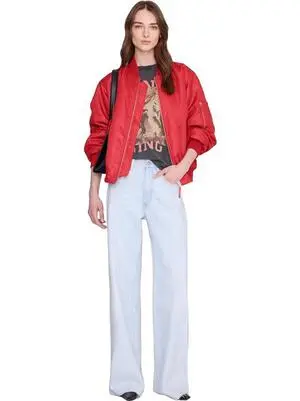 ANINE BING Leon Bomber Jacket - Tango Red