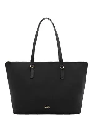 Mango Nylon Shopper Bag - Black