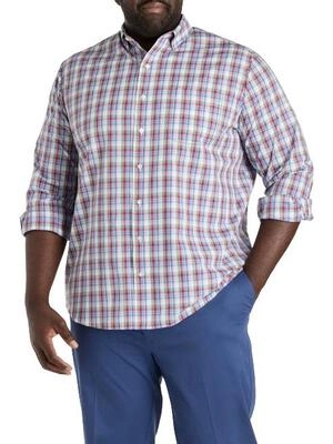 OAK HILL BY DXL Big & Tall Medium Plaid Performance Sport Shirt - Multi