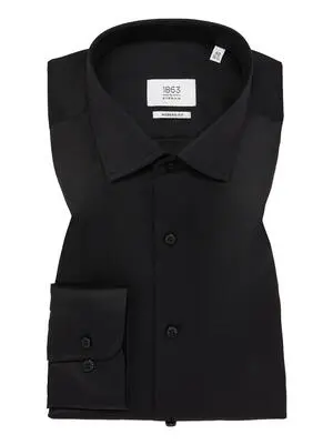 1863 BY ETERNA Luxury Modern Fit Non-iron Dress Shirt - Black