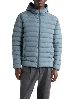 Herno Stretch Nylon Packable Hooded Jacket Peacock Blue