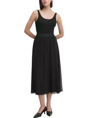 JOOP! Elastic Waistband Midi Skirt - Black