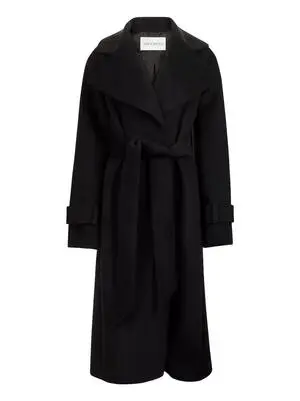 Nina Ricci Velvet-trimmed Wool-blend Coat - Black