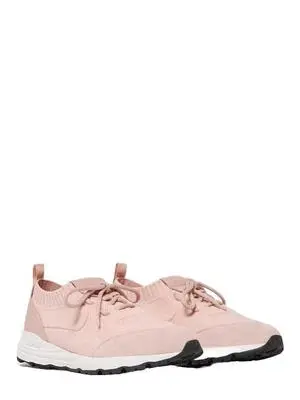 SCAROSSO Robin Knit And Leather Sneakers Pink - Knit