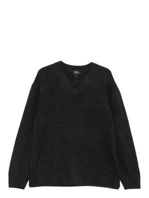 A.p.c. V-neck Wool Sweater - Grey