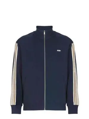 AUTRY Stripe-detail Zip-up Sweatshirt - Blue