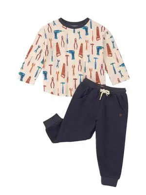 HATLEY Handyman Long Sleeve Graphic T-shirt & Joggers Set - Cami Lace