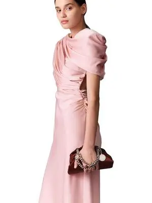 Stella McCartney Satin Wrap-over Maxi Dress - Rose Petal